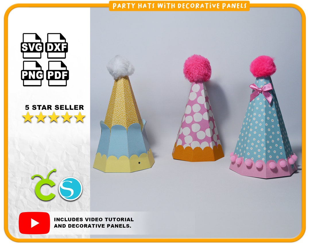 Party Hat SVG File for Cricut and Silhouette Birthday Party Hat ...