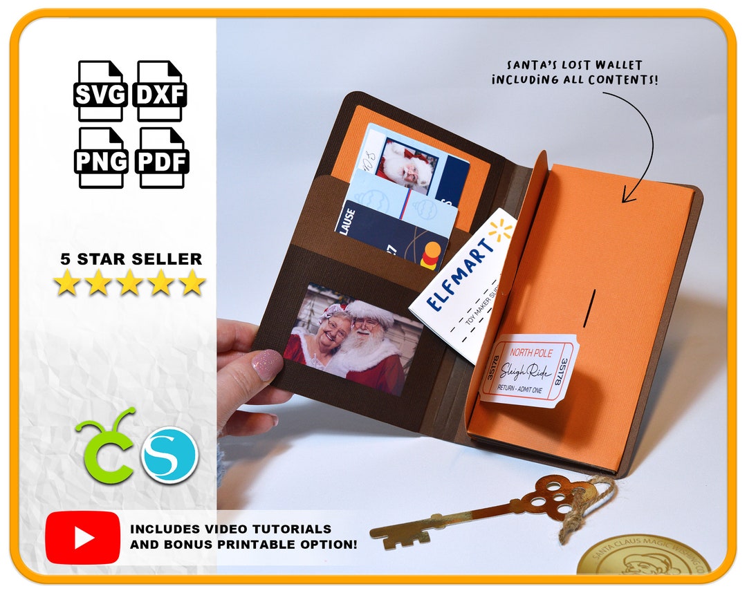 Santa's Lost Wallet Svg File for Cricut, Silhouette and Print Santa ...