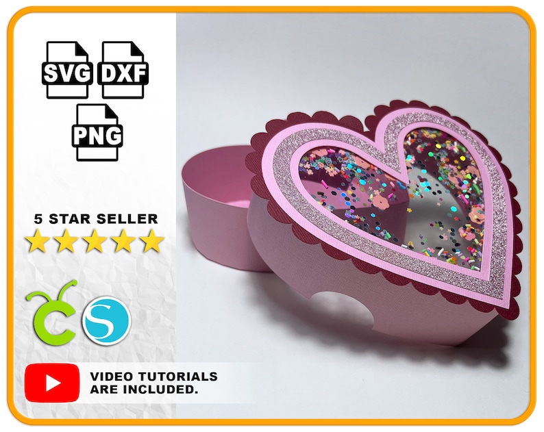 Heart Box SVG File for Cricut and Silhouette 3D Heart Gift Box Favour ...