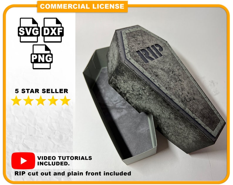 3D Halloween SVG 3d Gift Box Coffin Box Cricut Template Grave - Etsy