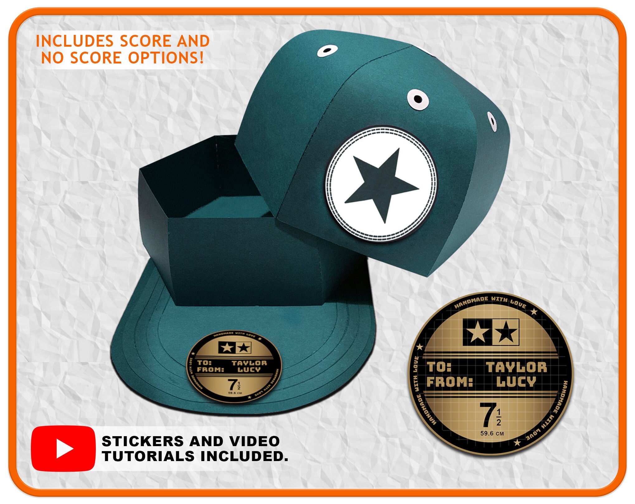 Baseball Cap Box SVG File 3D Gift Box Favour Box Favor SVG - Etsy