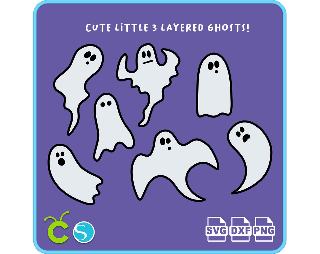 Layered Ghosts SVG File for Cricut Layered Halloween SVG - Etsy