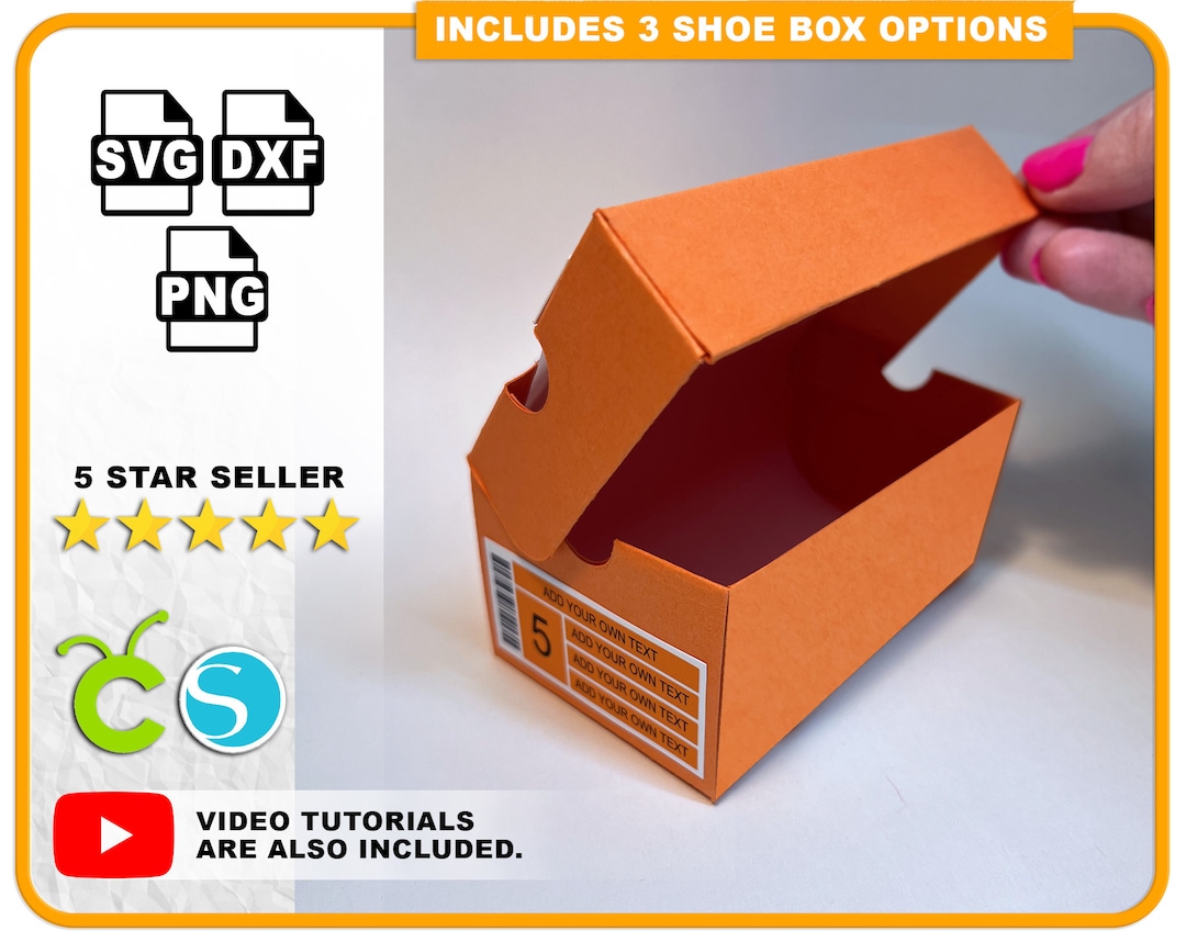 Shoe Box SVG for Cricut Shoe Box Template With Label Party Favor Box ...
