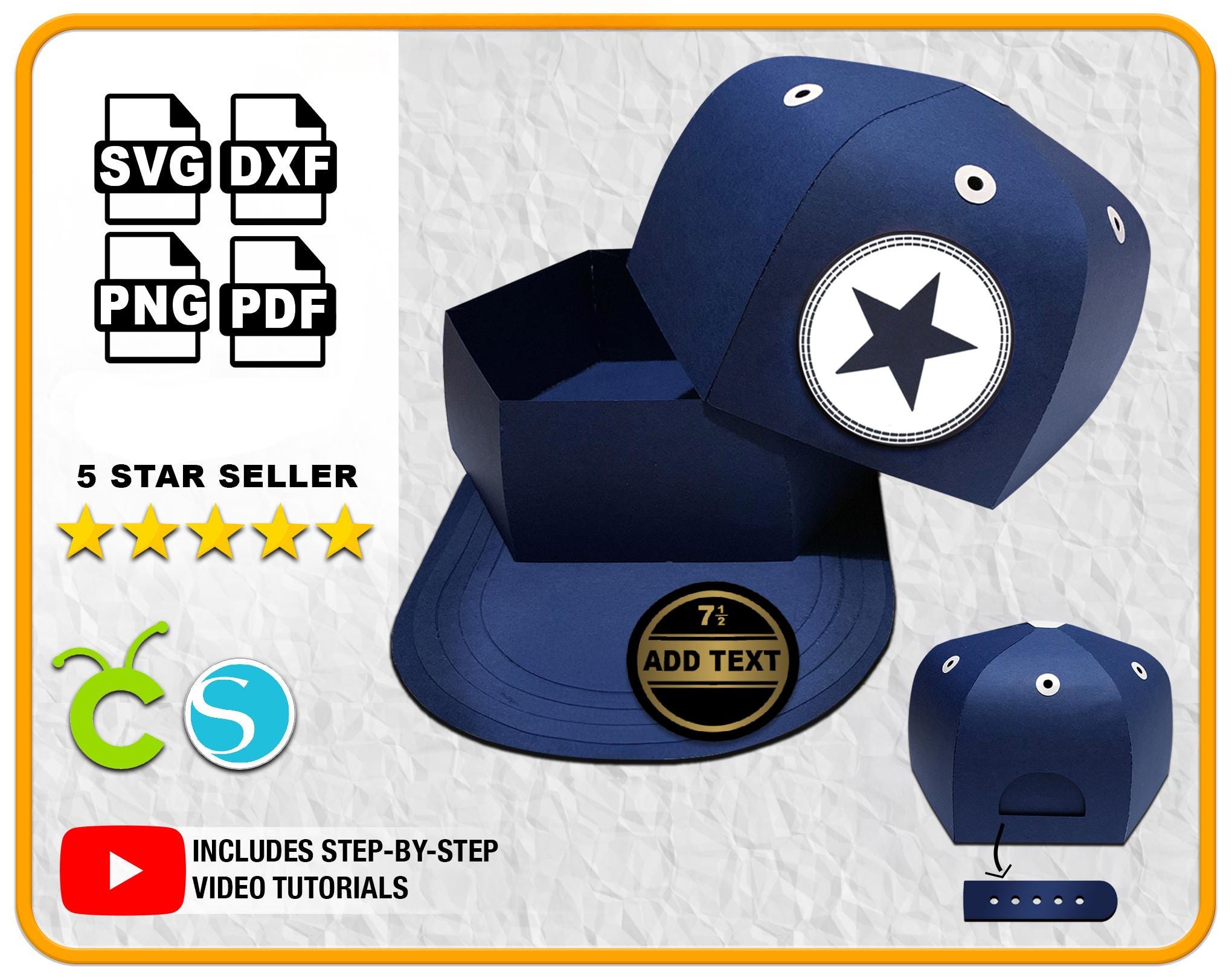 Baseball Cap Box SVG File 3D Gift Box Favour Box Favor SVG Template Dxf ...
