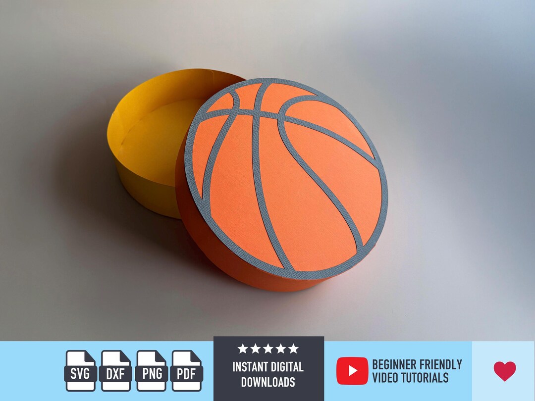 Basketball Gift Box SVG File for Cricut and Silhouette 3D Gift Box ...