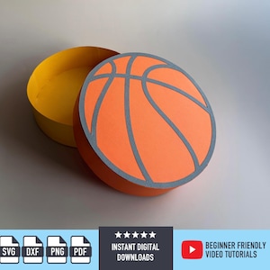 Basketball Gift Box SVG File for Cricut and Silhouette 3D Gift Box ...