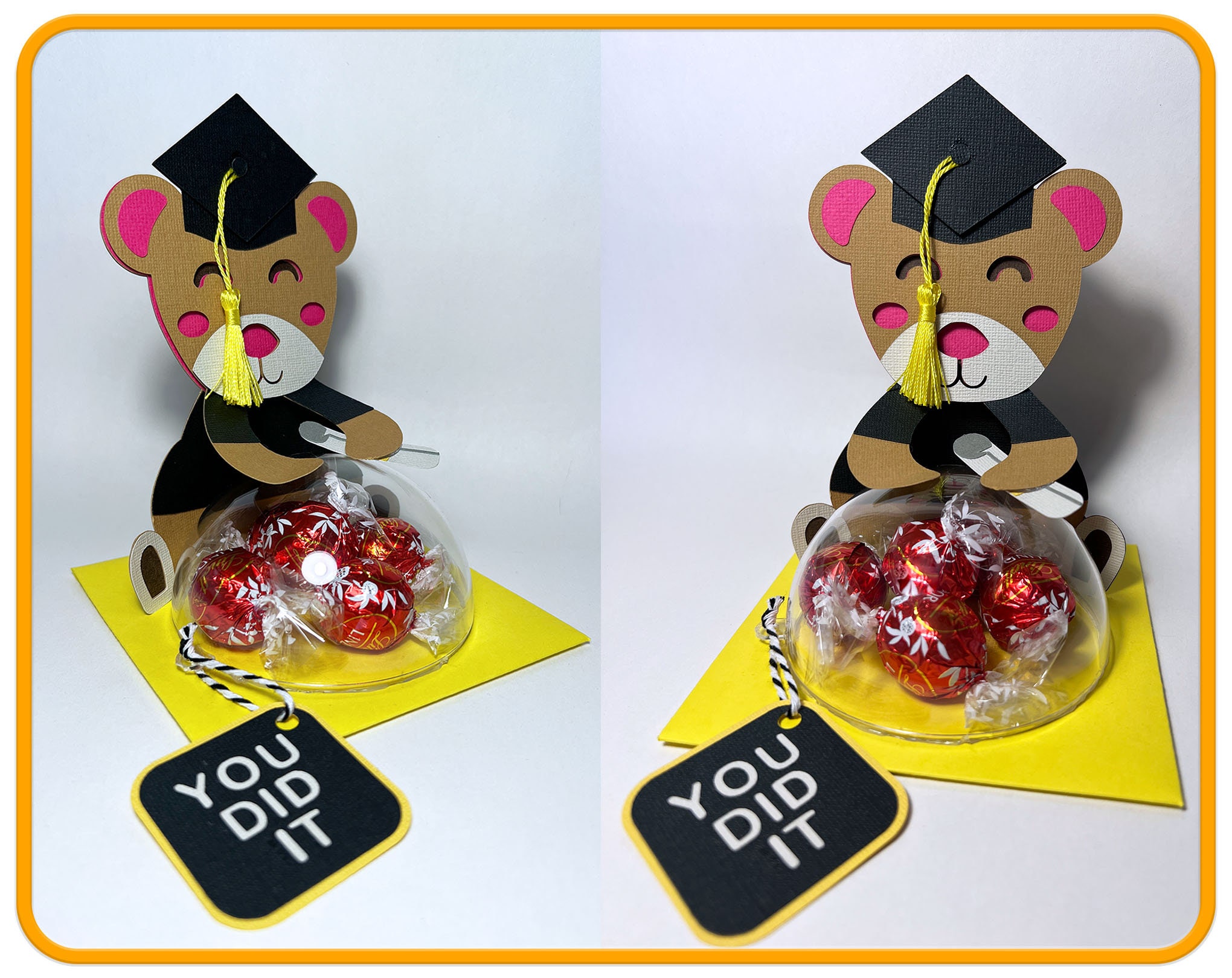 Graduation Teddy Bear Dome SVG for Cricut Dome Favor Graduation Favor ...
