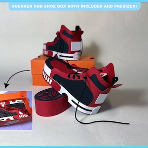 3D Sneaker Gift Box and Shoe Box Svg Bundle 3D Sneaker Box Trainer Gift ...