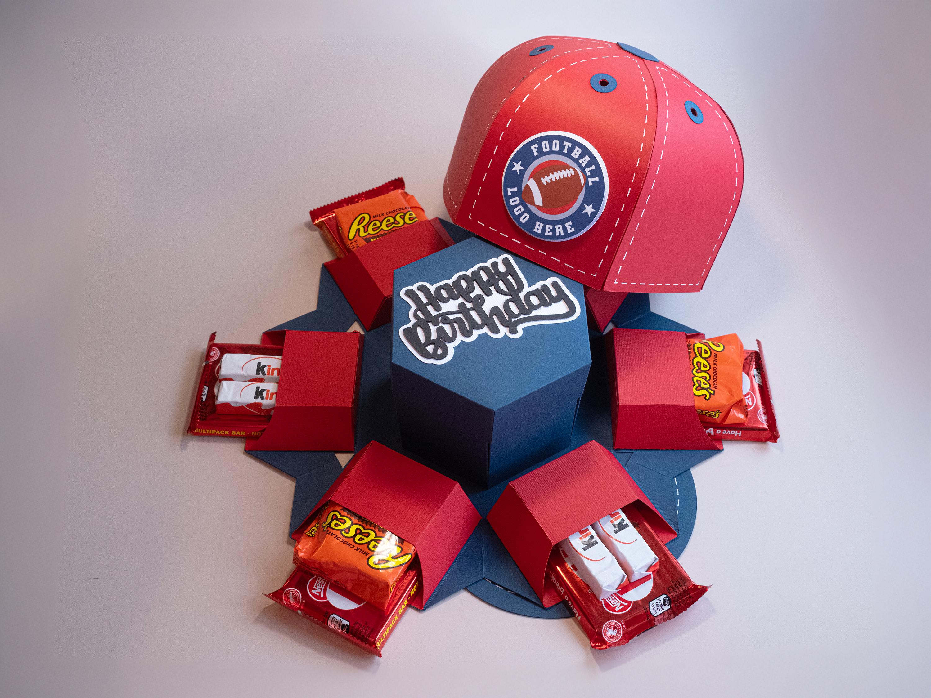 Baseball Cap Explosion Box SVG File for Cricut and Silhouette 3D Gift ...