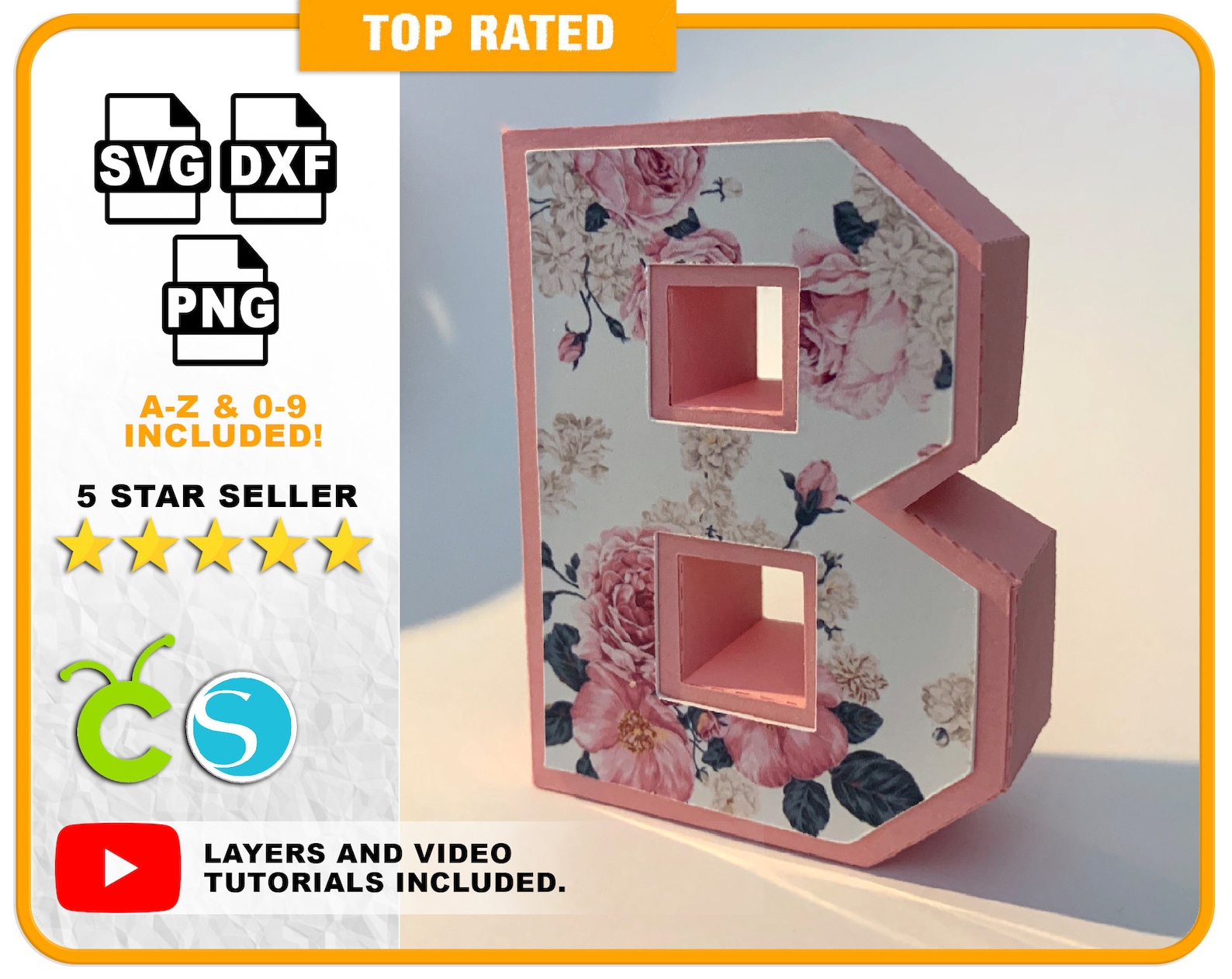 3D Alphabet Letters Template A-Z 0-9 3d Letter SVG for Cricut - Etsy Canada