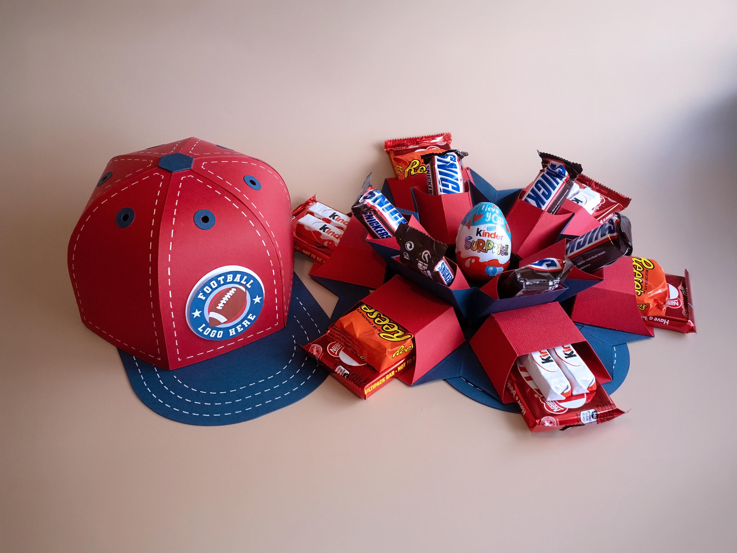 Baseball Cap Explosion Box SVG File for Cricut and Silhouette 3D Gift ...