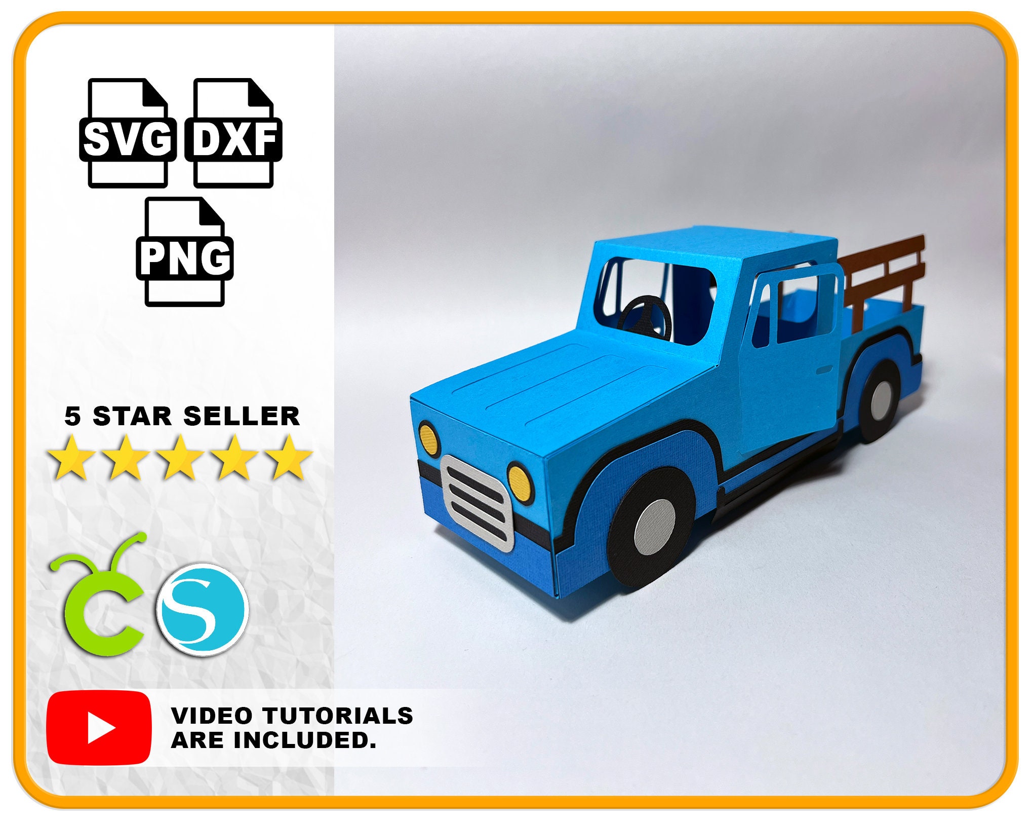 3D Truck SVG for Cricut Gift Box Template Truck SVG File for - Etsy UK