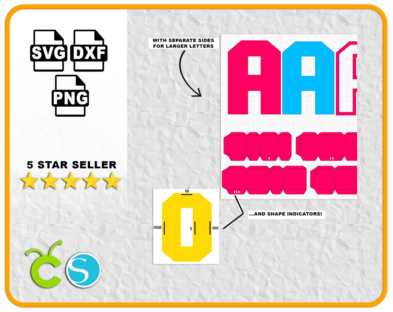 3D Shaker Letters A-Z SVG 3D Shaker Alphabet SVG File for Cricut 3D ...