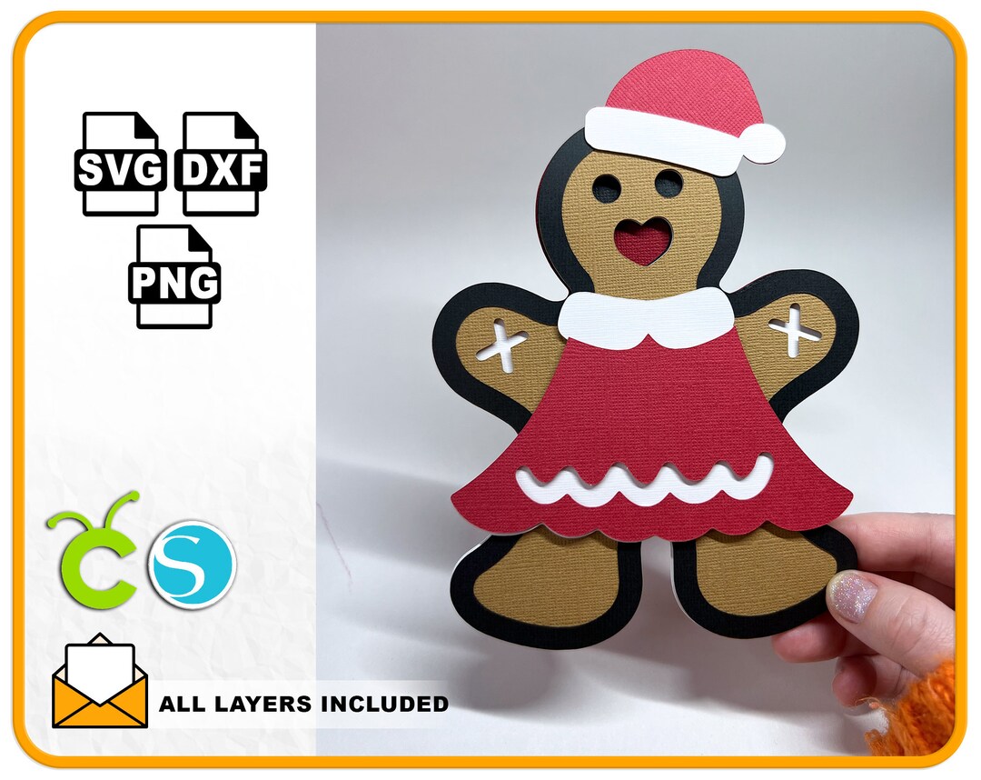 Layered Gingerbread SVG File for Cricut Cake Topper SVG Christmas SVG ...