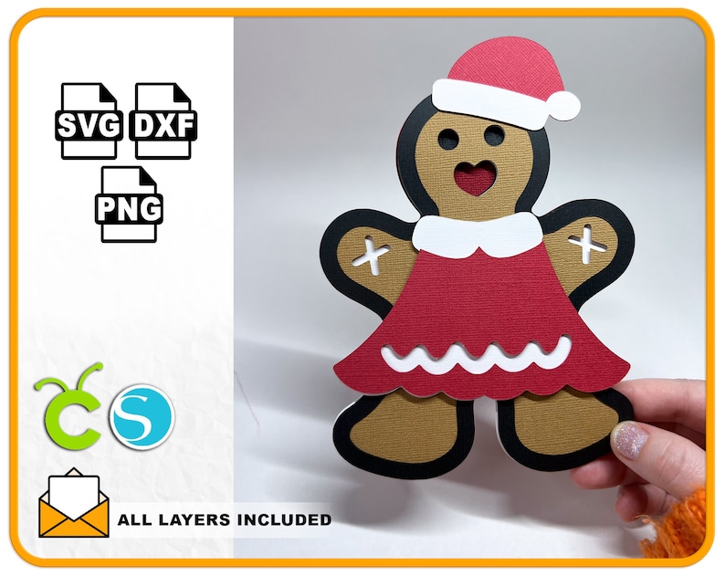 Layered Gingerbread SVG File for Cricut Cake Topper SVG Christmas SVG ...