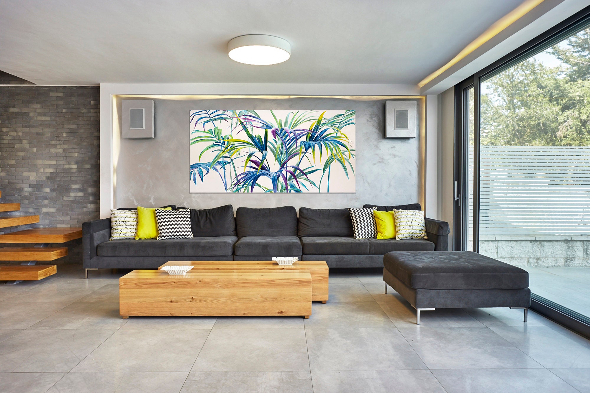 Colorful Palm Tree Hand Made Original Art Print on Canvas - Etsy