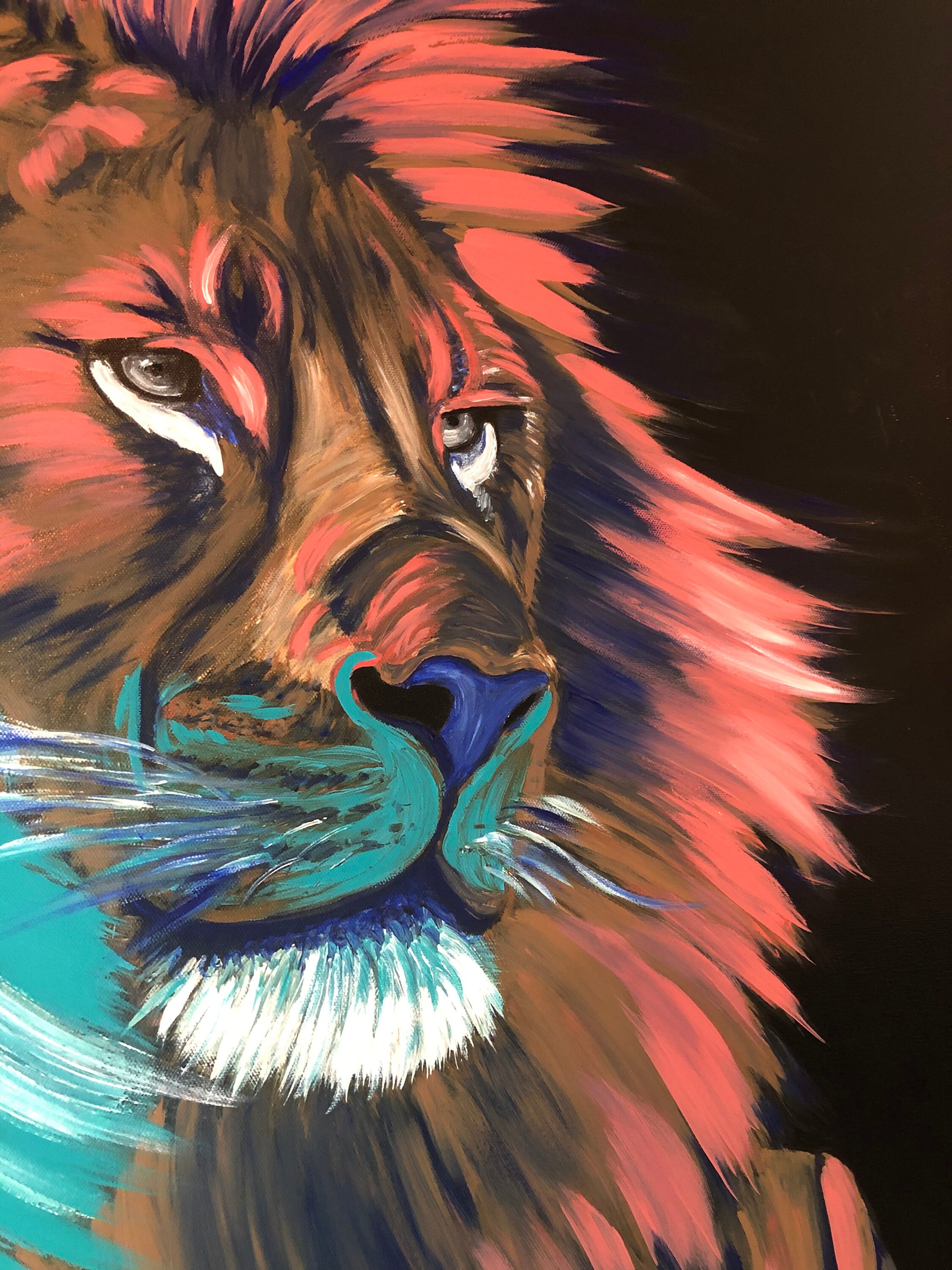 Lion man 1 Original art Hand made Print on canvas Modern | Etsy