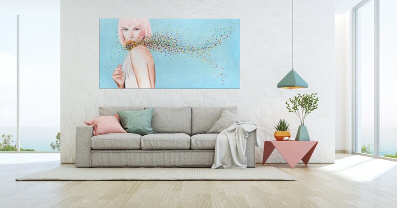 Loli Original Art Hand Made Print on Canvas Modern Paint - Etsy