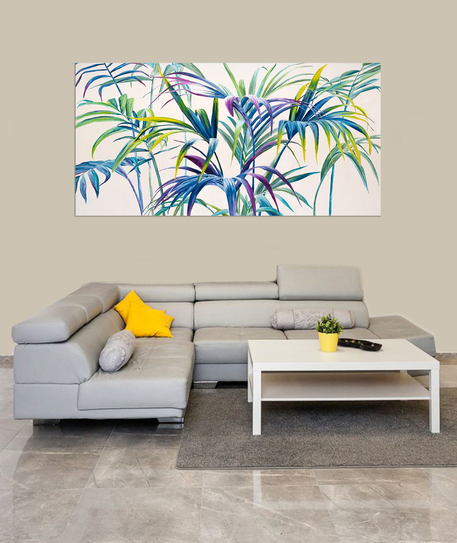 Colorful Palm Tree Hand Made Original Art Print on Canvas - Etsy