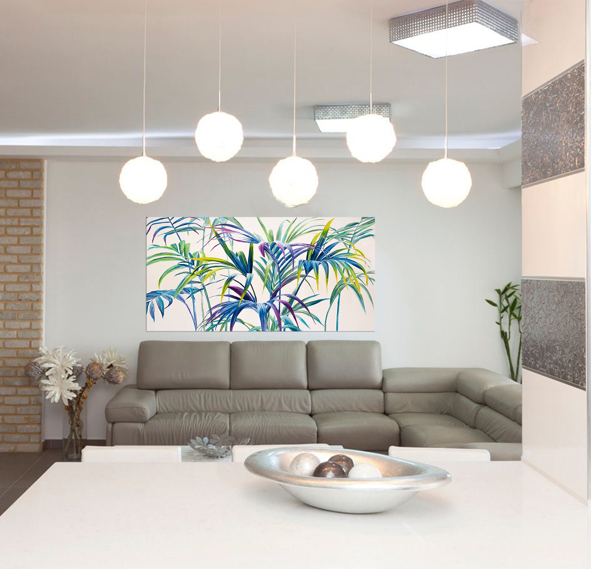 Colorful Palm Tree Hand Made Original Art Print on Canvas - Etsy