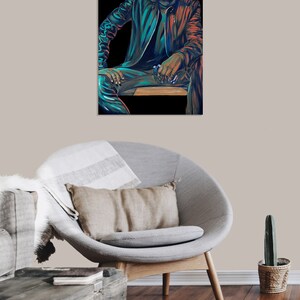 Bull Man - Original Art, Hand Made, Print on Canvas, Modern Paint, Fine ...