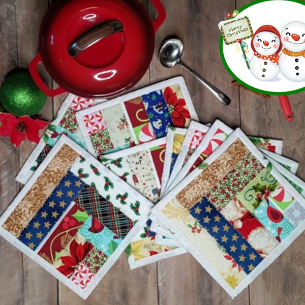 Patchwork Potholders - Etsy