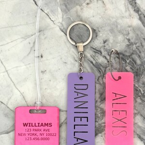 Back Pack Name Tag . Lunch Bag Tag . Luggage Tag . Keychain Name Tag ...