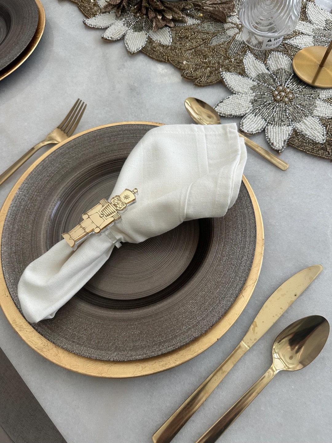 Gold Nutcracker Napkin Ring. Interchangeable Napkin Rings. Nutcracker ...