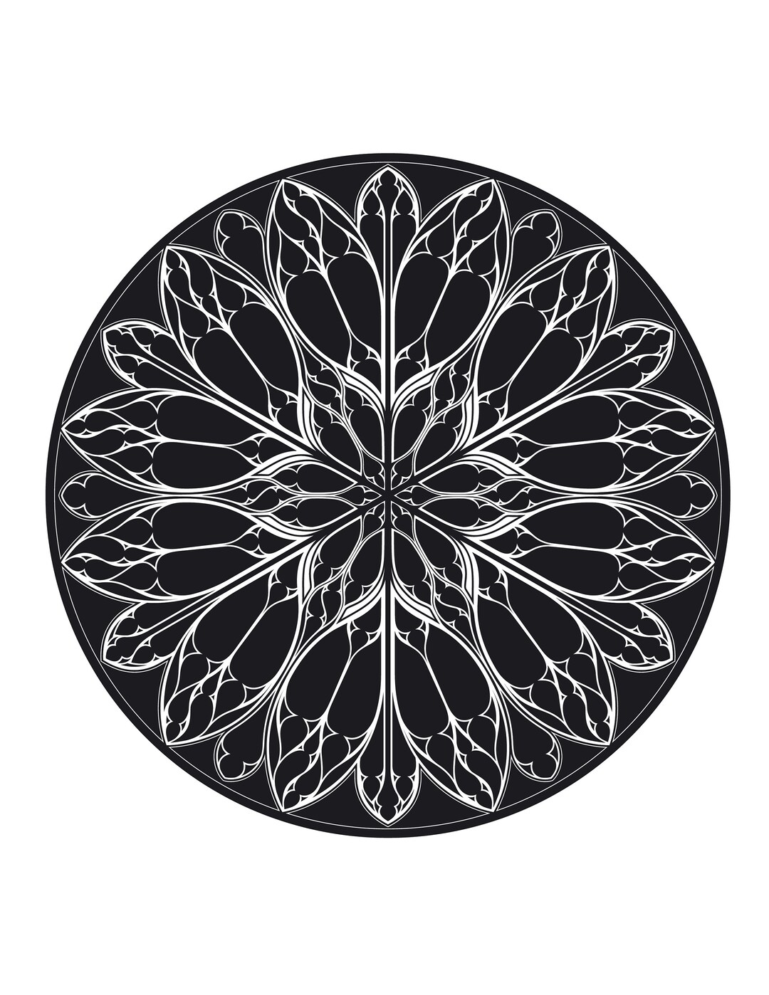 The Main Gothic Rose Window From Cathédrale Notre-dame D'amiens vector ...