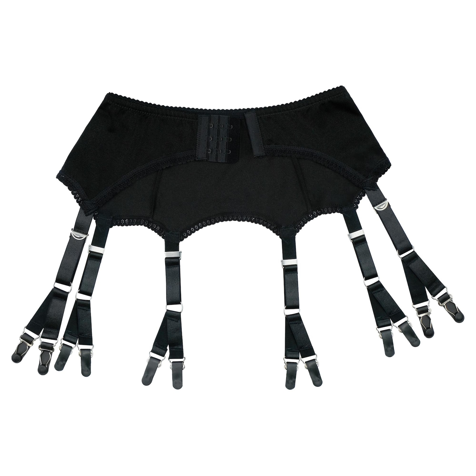 Solid-color 6 Straps Cloth Garter Belt With Adjustable Dual Suspenders ...