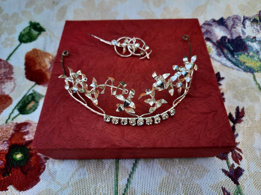 German Myrtle Crown, Silver Wedding Myrtle Tiara, Vintage Wedding ...