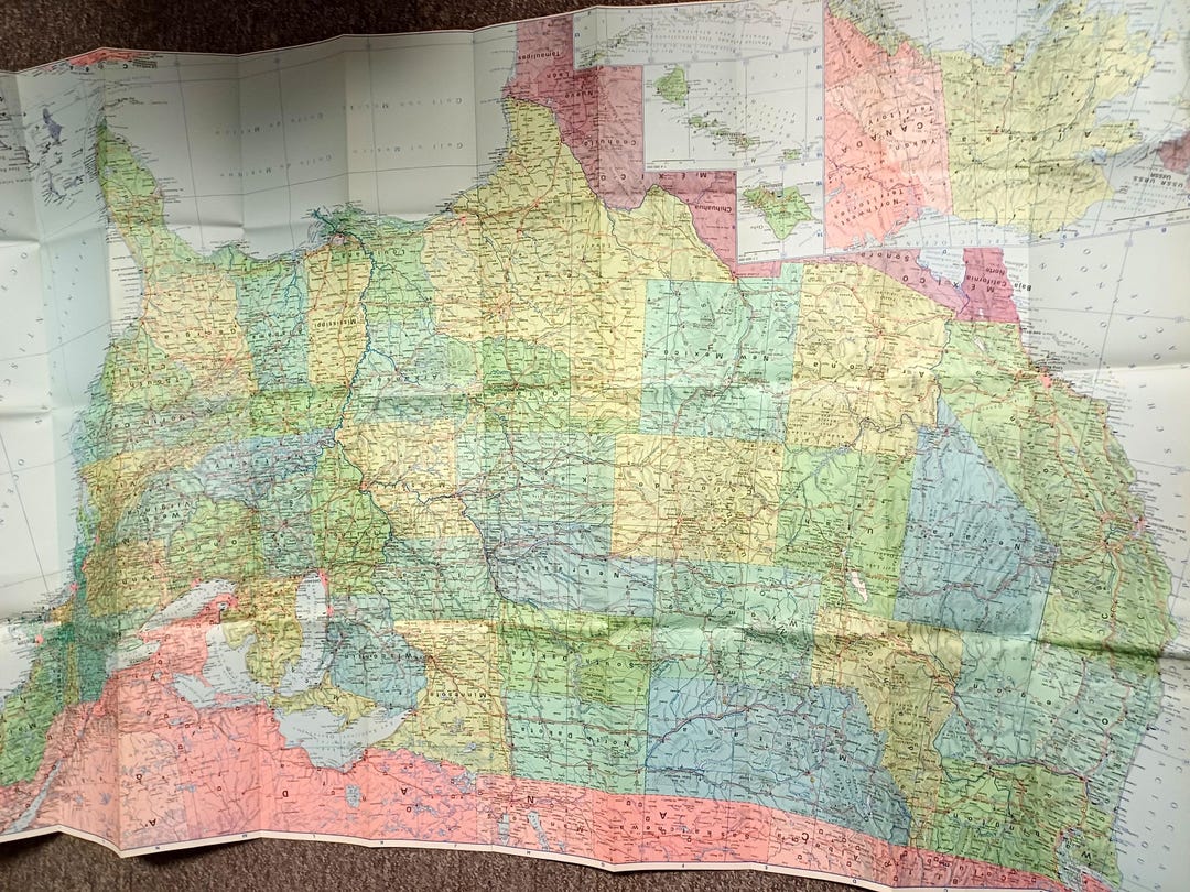 Historical Hand Map USA Haak Verlag 1980 Vintage - Etsy