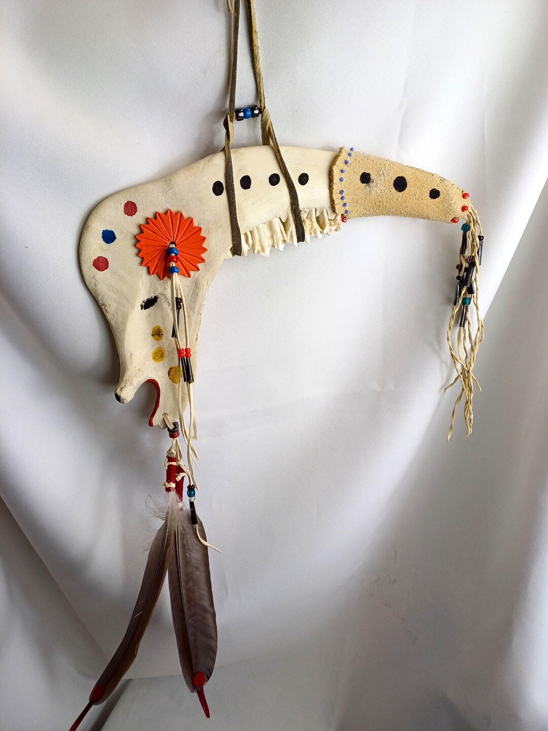 Native American Style Decoration Made From Bison Bone Wild West Home ...