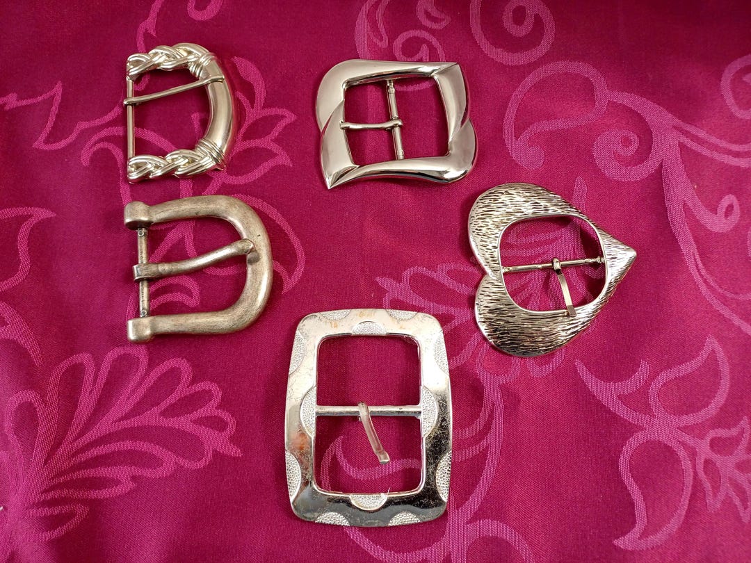 Set of Belt Buckles, 5 Silver-colored Buckles Vintage - Etsy
