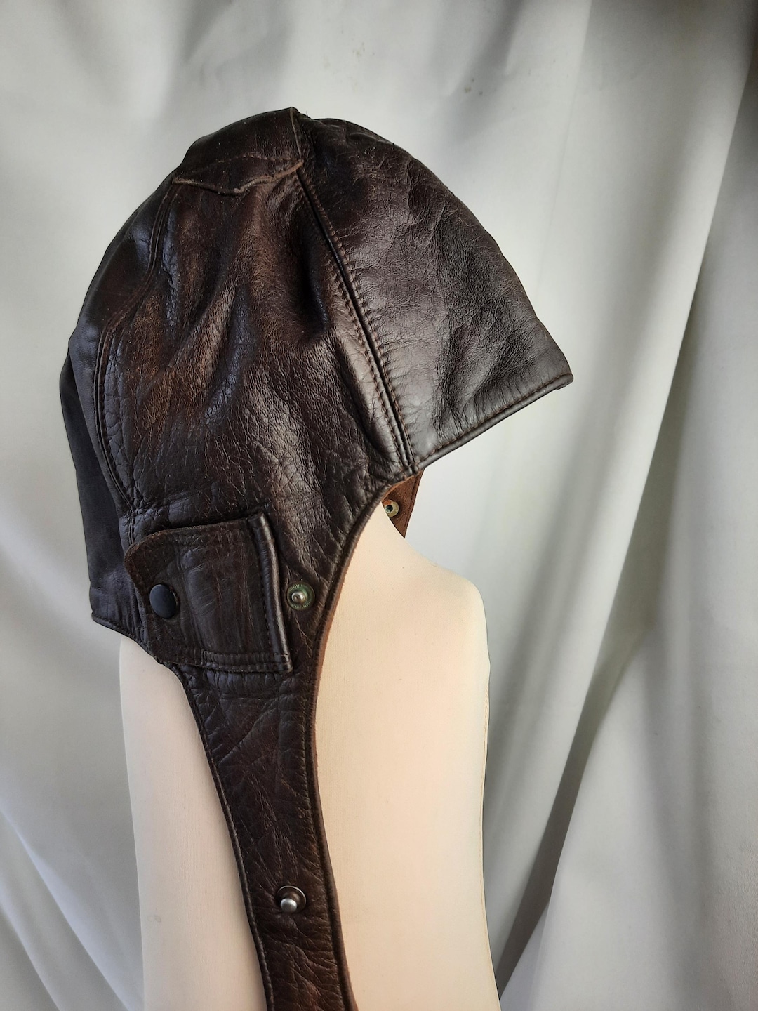 Old Leather Cap, Pilot Cap, Motorcycle Cap Antique Ca 1920s - Etsy