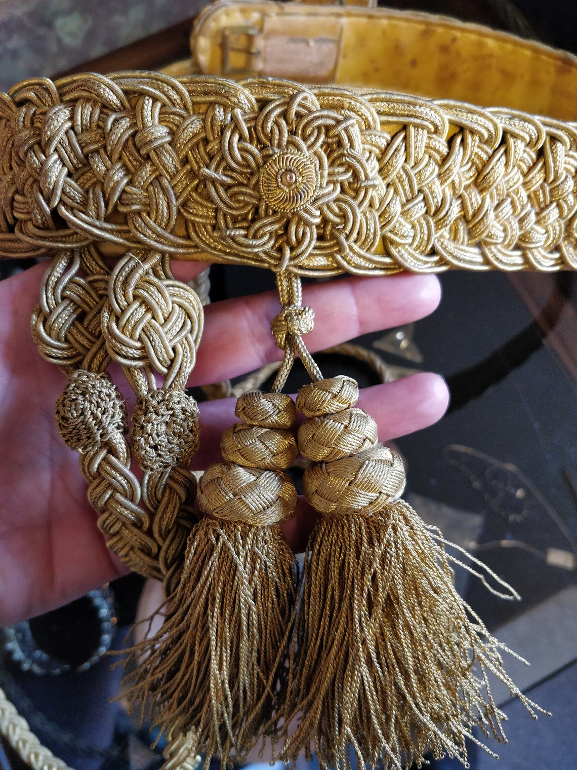 Gold Braid Military Belt of an Unknown Provenance Gold Braid - Etsy