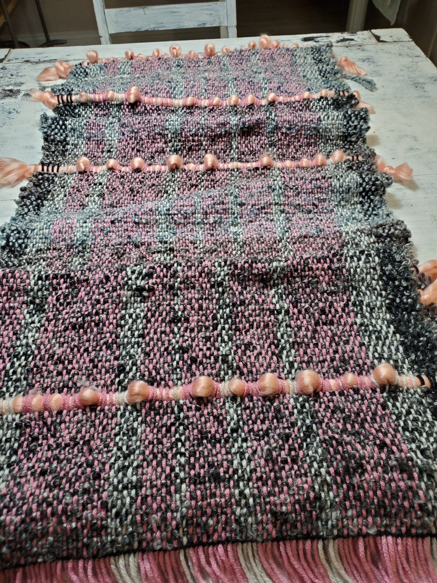 Cotton Wool Table-bed or Sofa Runner 68 L, Made in Artisan Loom ...