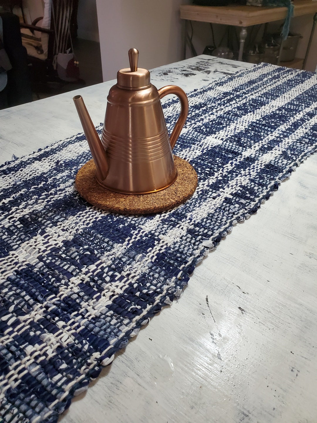 Cotton Fabric Strips Table Runner. Table Runner Loom Woven. Beautiful ...