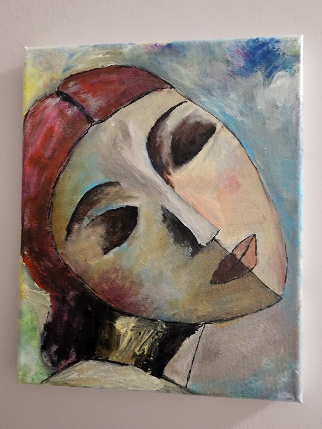 Women Face Original Painting, "fernanda", Walls Hanging, Home Decor ...