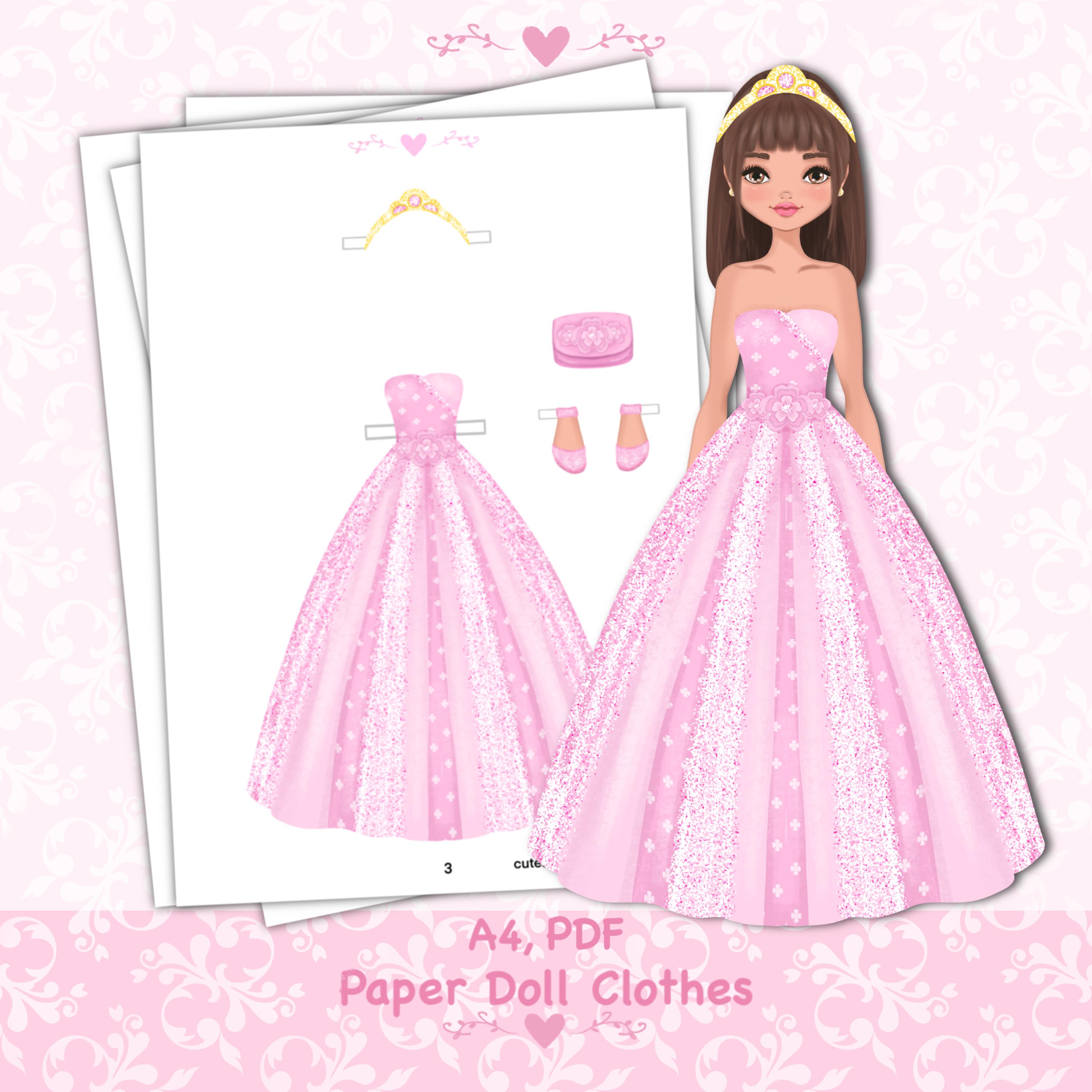 Paper Doll Printable With Clothes. PDF. Digital Download. Princess Doll ...