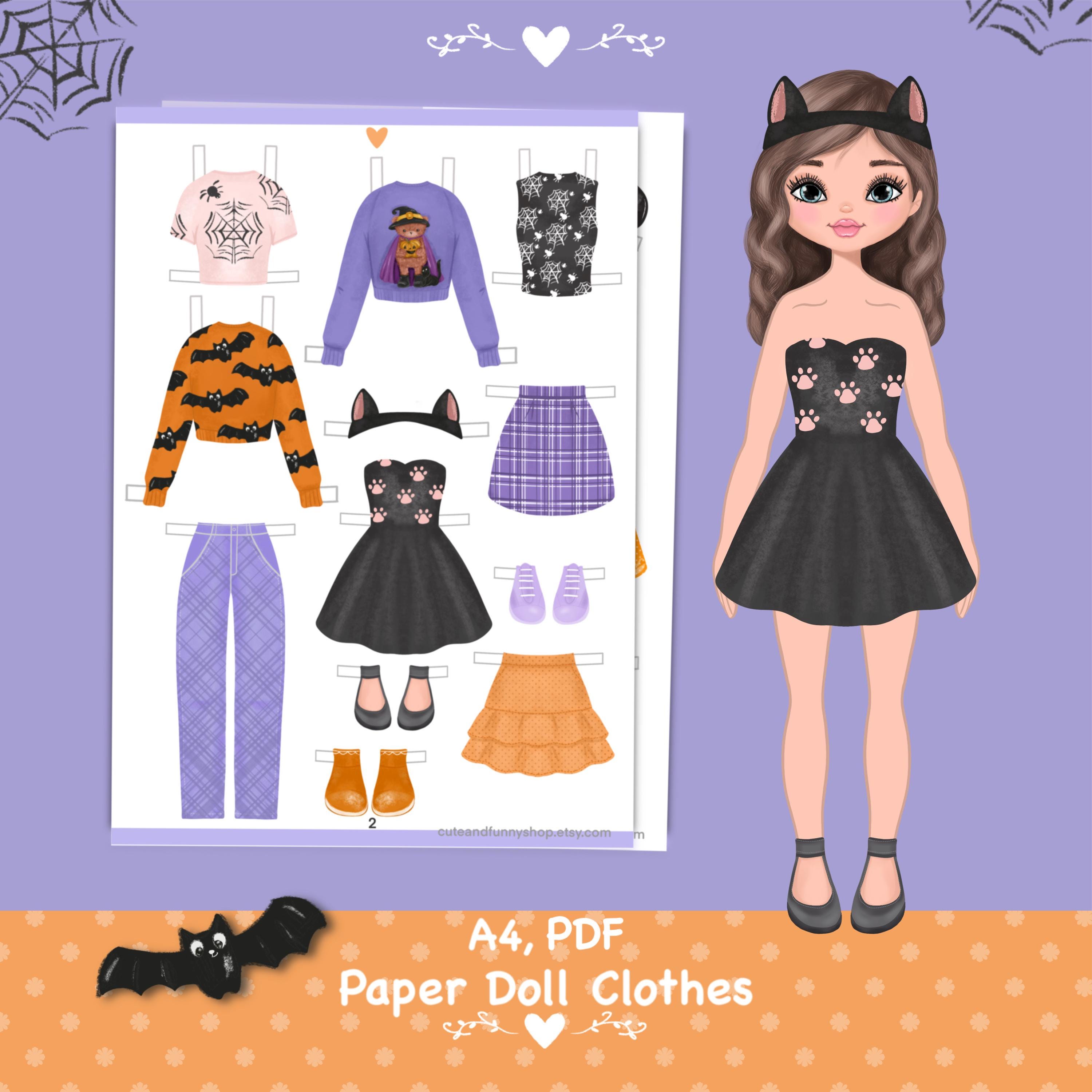 Paper Doll Printable With Clothes. PDF. Digital Download. Fashion Girl ...