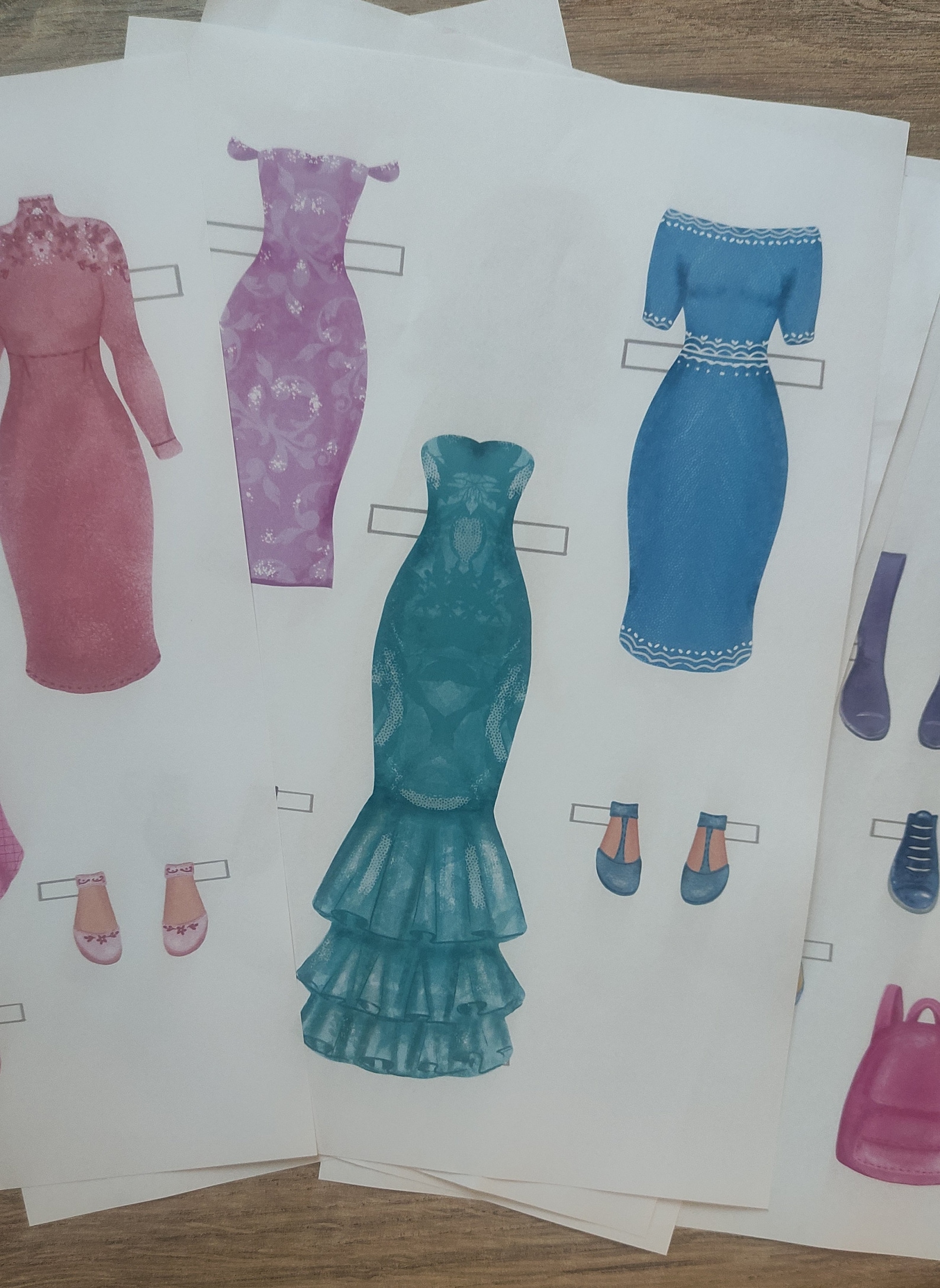 Fashion Paper Doll Printable, Clothes Set (PDF Digital Download). Dress ...