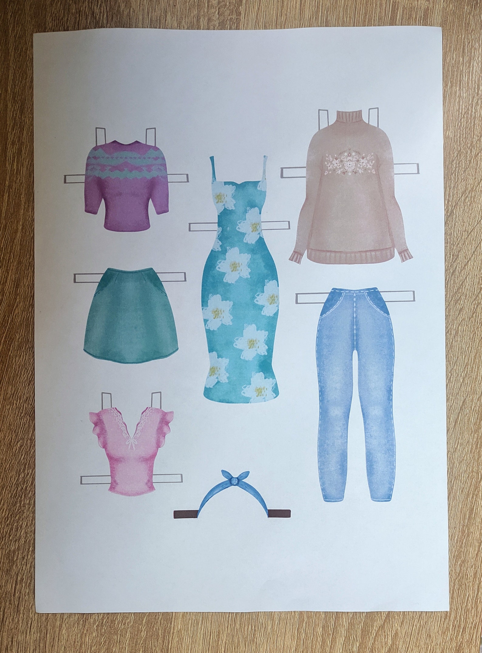 Paper Doll Printable With Clothes. PDF. Digital Download. Fashion Girl ...