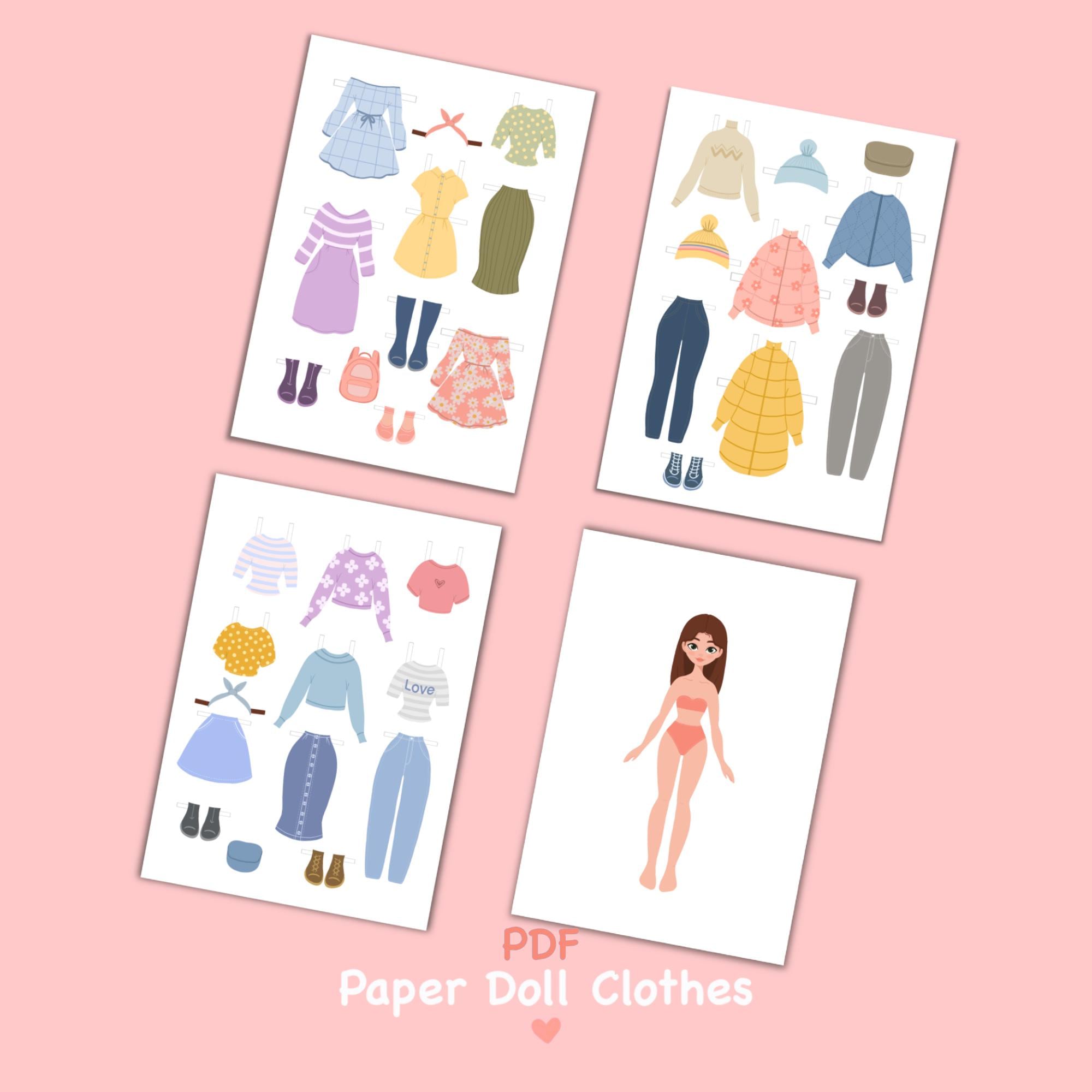 Paper Doll Printable With Clothes. PDF. Digital Download. Fashion Girl ...