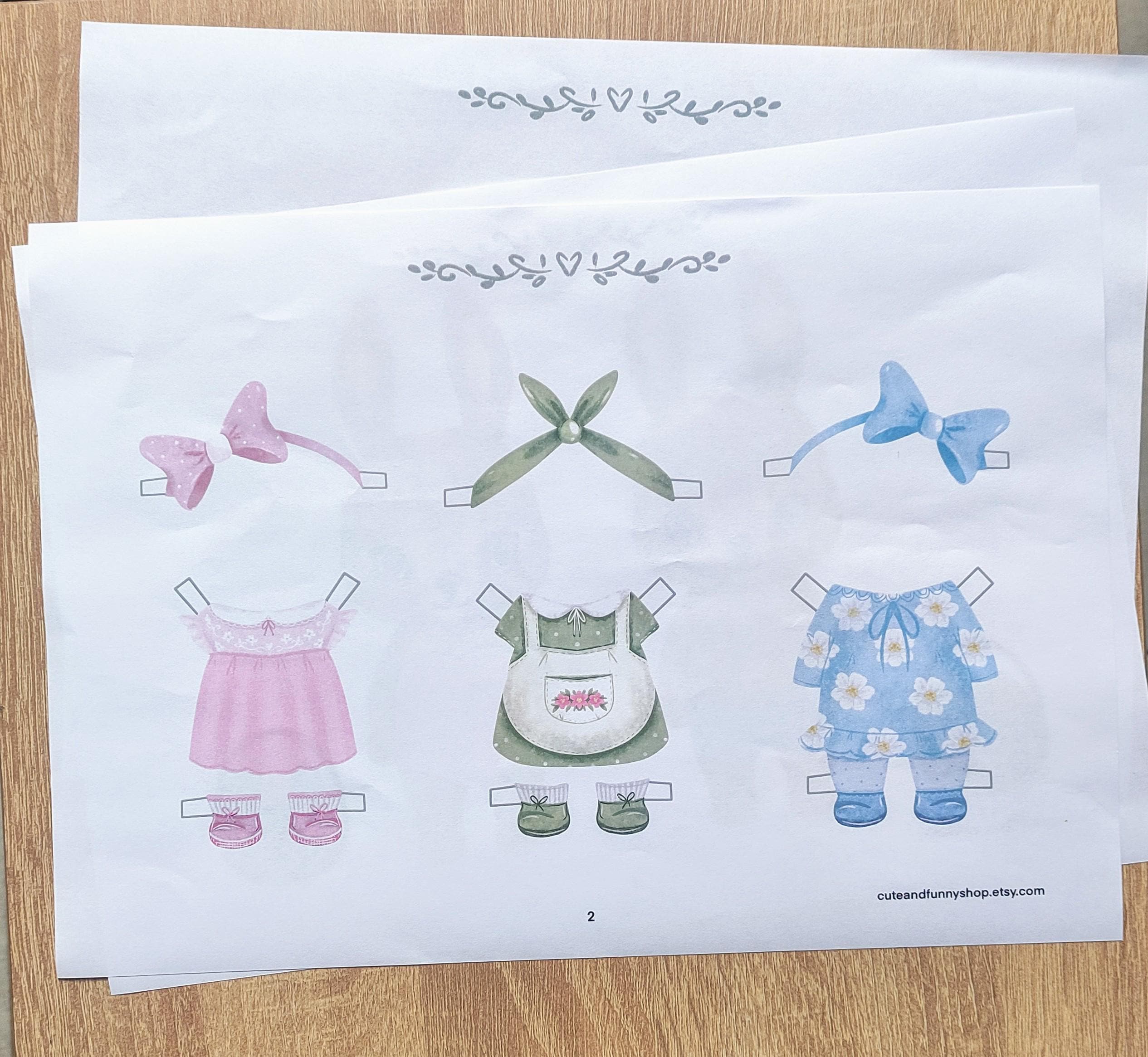 Paper Doll Printable With Clothes. Digital Download. Paper Doll Animal ...