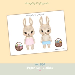 Paper Doll Printable With Clothes. Digital Download. Paper Doll Animal ...