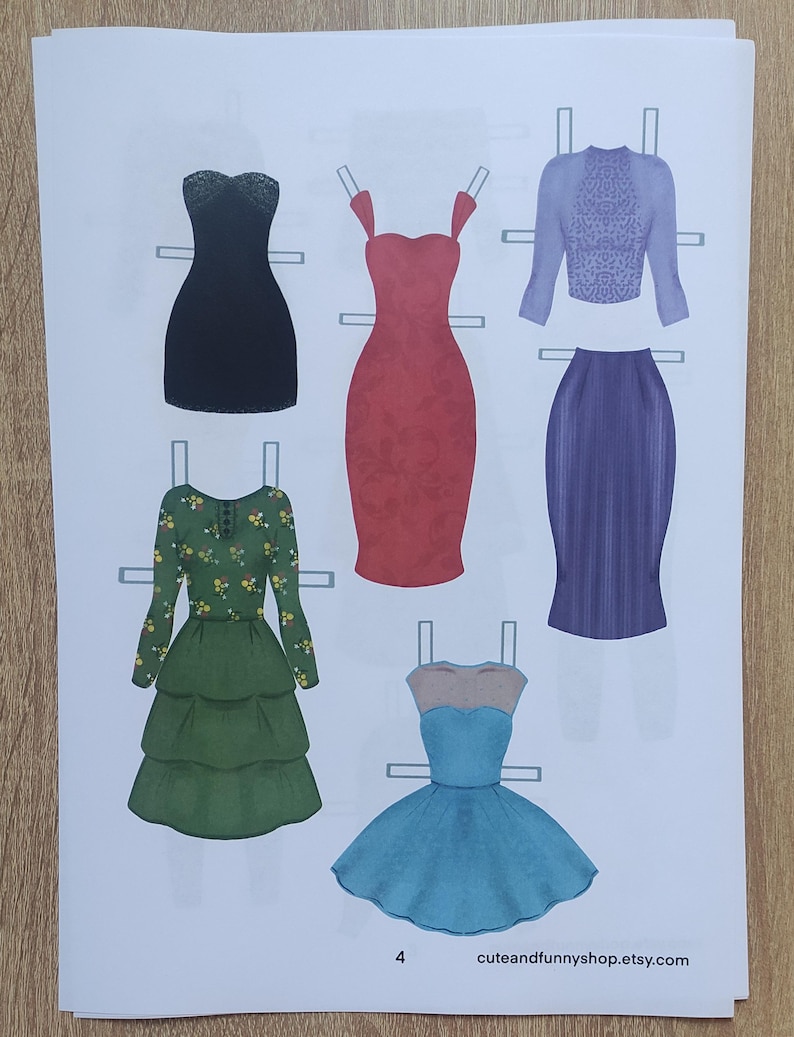 Printable Fashion Paper Doll With Clothes (digital Download). Dress Up ...