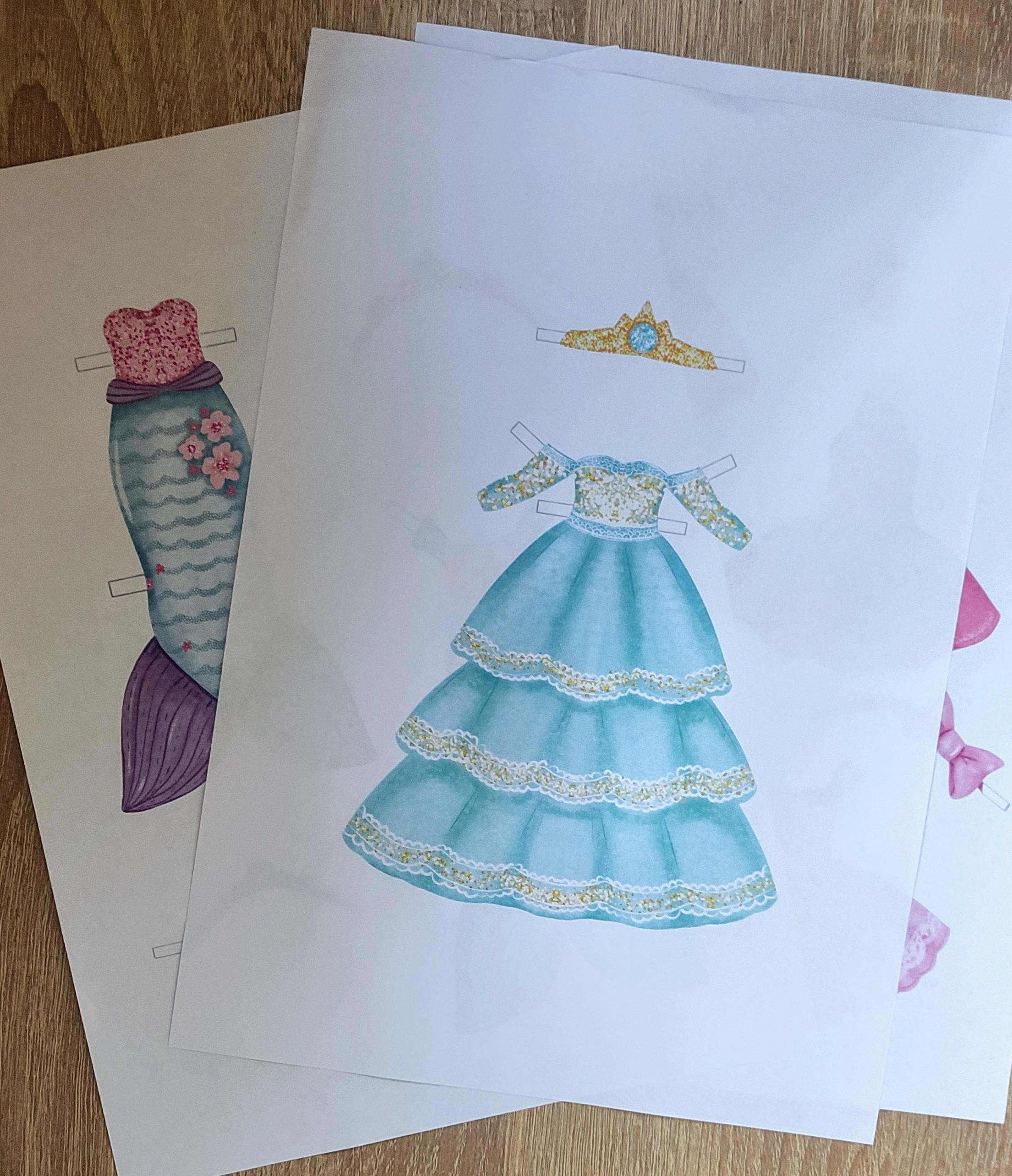 Paper Doll Printable With Clothes. PDF. Digital Download. Princess Doll ...