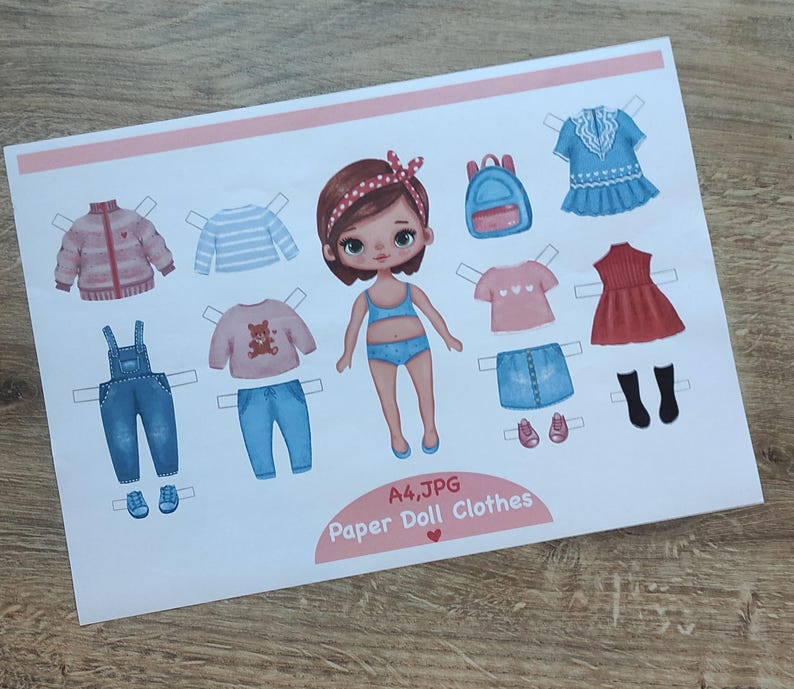 Paper Dolls Printable With Clothes. PDF. Digital Download. Fashion Girl ...
