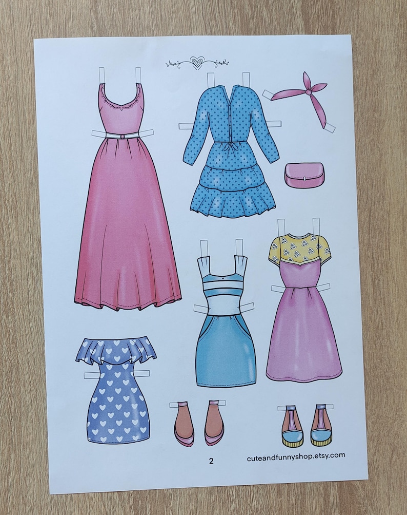 Paper Doll Printable With Clothes. PDF. Digital Download. Fashion Girl ...